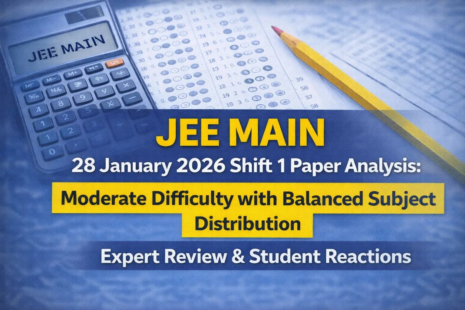 JEE Main 28 January 2026 Shift 1 Paper Analysis: Moderate Difficulty ...